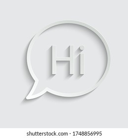 Paper Hi Icon Speech Bubble Chat Stock Vector (Royalty Free) 1748856995 ...