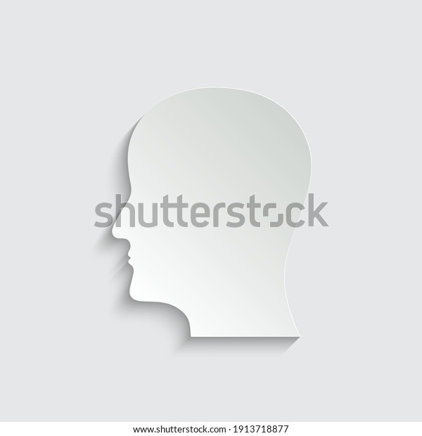 Paper Human Head Profile Icon Vector Stock Vector (Royalty Free ...