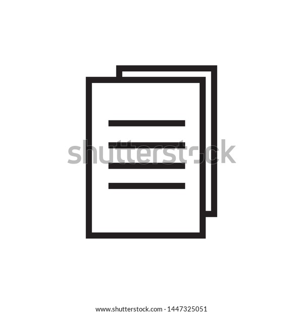 Paper Icon Replication File Outline Symbol Stock Vector (Royalty Free ...