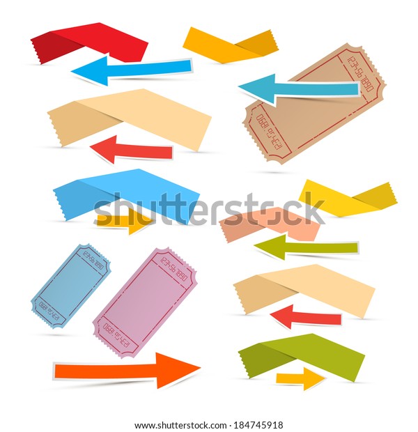 Paper Labels Tickets Arrows Set Isolated Stock Vector (Royalty Free ...