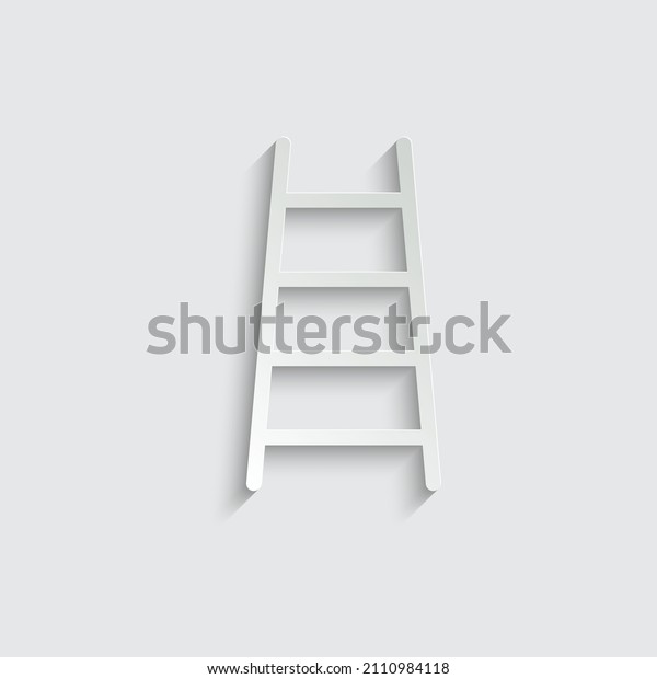 Paper Ladder Black Vector Icon Stock Vector (Royalty Free) 2110984118 ...