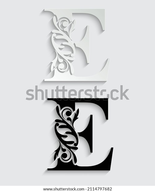 Paper Letter E Flower Letters Vintage Stock Vector (Royalty Free ...