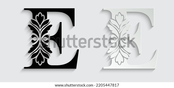 Paper Letter E Flower Letters Vintage Stock Vector (Royalty Free ...
