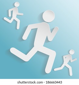 Paper Man Running Vector Illustration Stock Vector (Royalty Free ...