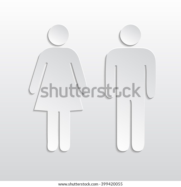 Paper Man Woman Icon Vector Illustration Stock Vector (Royalty Free ...