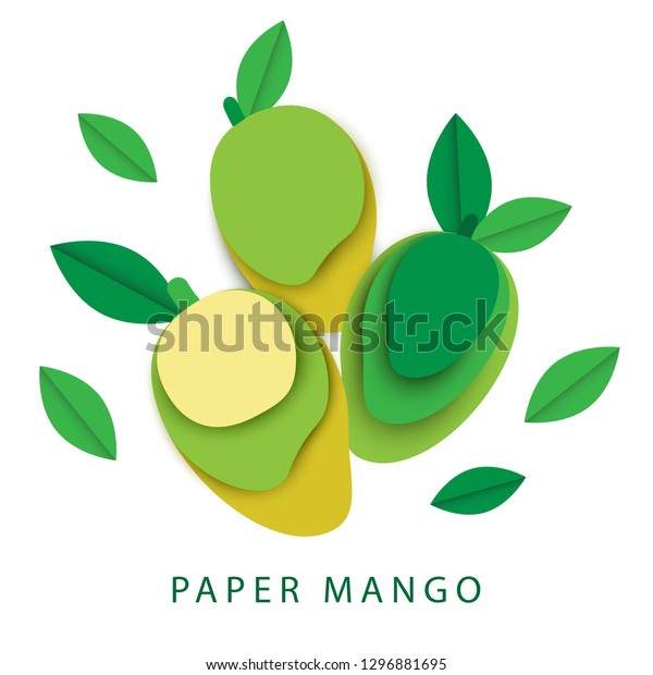 Paper Mango Leaf Abstract Art Isolated Stock Vector (Royalty Free ...