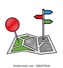 Paper Map Guide Arrows Sign Pin Stock Vector (Royalty Free) 1083270242 ...