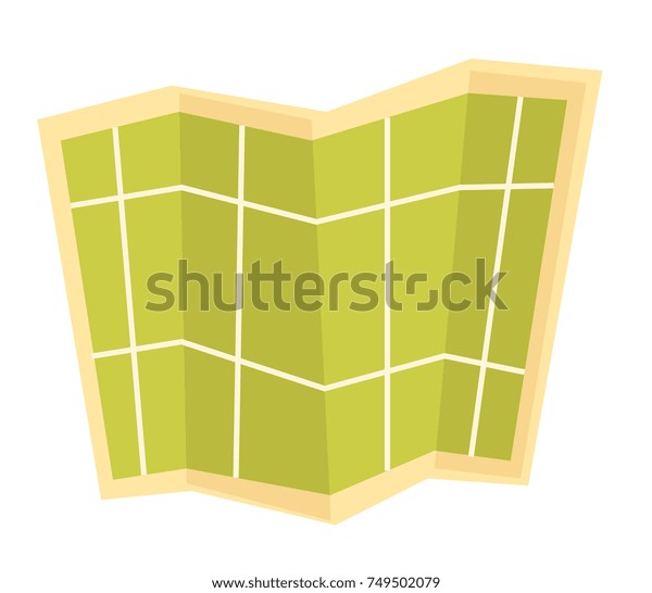 Paper Map Vector Cartoon Illustration Isolated Stock Vector (Royalty ...