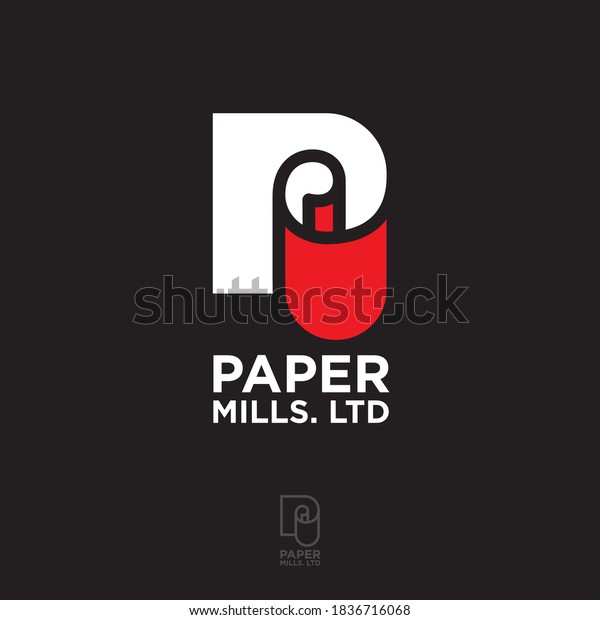 Paper Mills Logo P Monogram Like Stock Vector (Royalty Free) 1836716068 ...