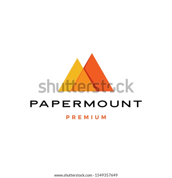 Paper Mount Mountain Papermount M Letter Stock Vector (Royalty Free ...