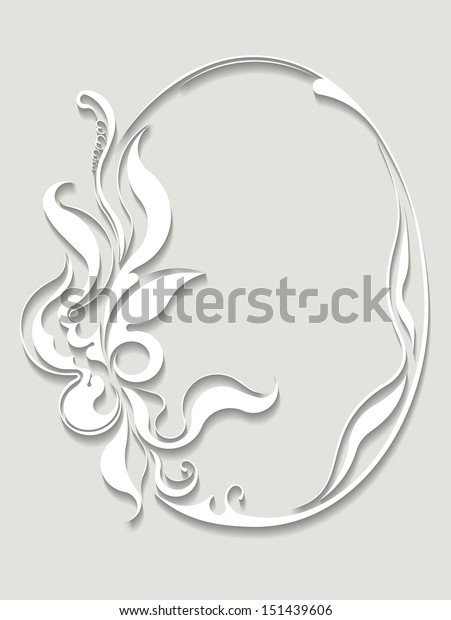 Paper Oval Frame Cut Paper Style Stock Vector (Royalty Free) 151439606 ...