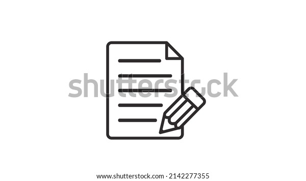 Paper Pencil Icon Vector Flat Editable Stock Vector (Royalty Free ...
