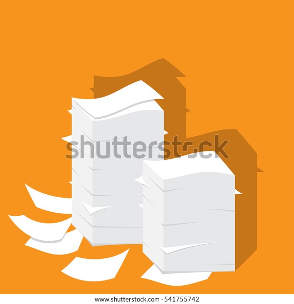 Paper Pile Flat Illustration Paperwork Office Stock Vector (Royalty ...