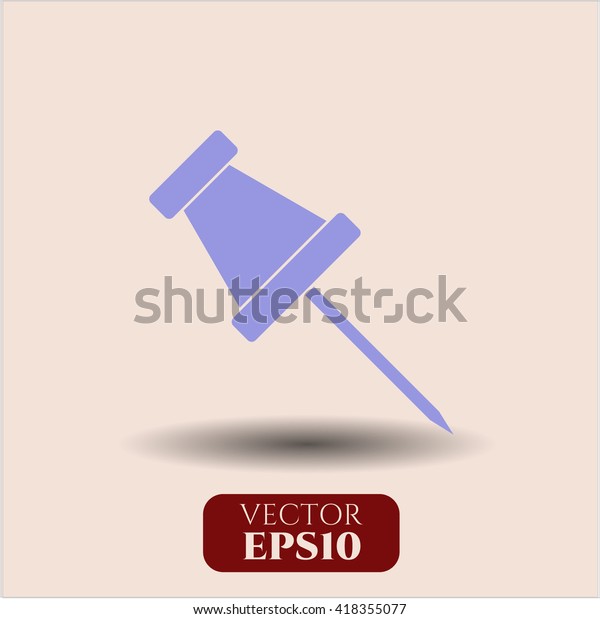 Paper Pin Icon Vector Symbol Flat Stock Vector (Royalty Free) 418355077 ...