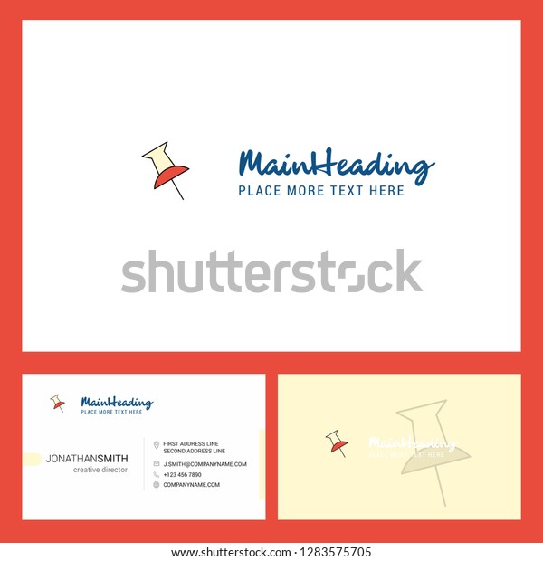 Paper Pin Logo Design Tagline Front Stock Vector (Royalty Free ...
