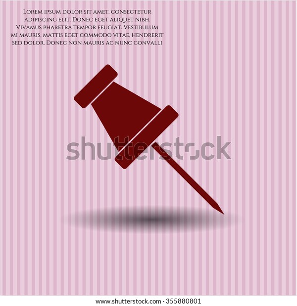 Paper Pin Vector Icon Symbol Stock Vector (Royalty Free) 355880801 ...