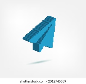 Paper Plane 3d Vector Pixel Logo Stock Vector (Royalty Free) 2012745539 ...