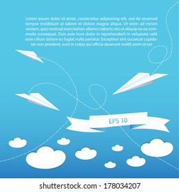 Paper Plane Background Your Business Presentation Stock Vector (Royalty ...