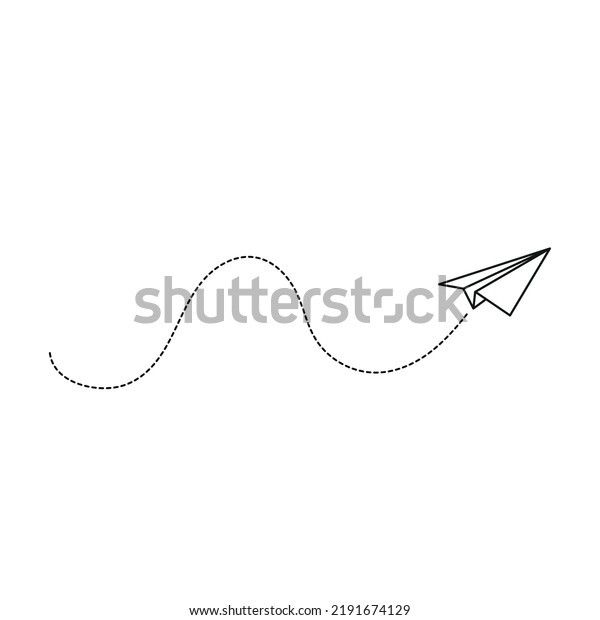 Paper Plane Flight Path Path Business Stock Vector (Royalty Free ...