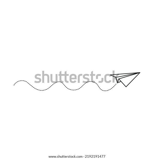 Paper Plane Flight Path Path Business Stock Vector (Royalty Free ...