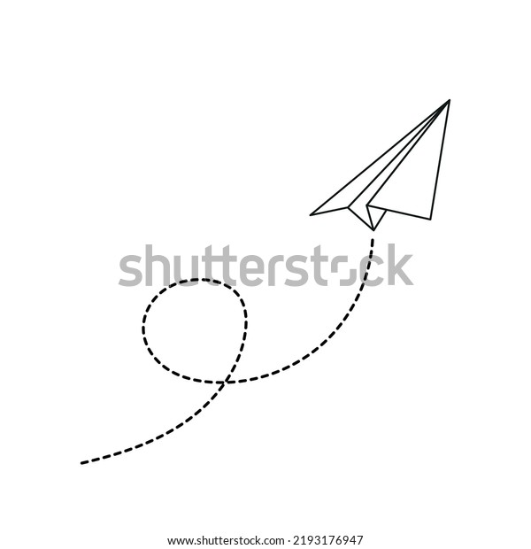 Paper Plane Flight Path Path Business Stock Vector (Royalty Free ...