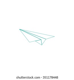 Paper Plane Outline Symbol On White Stock Illustration 353610683