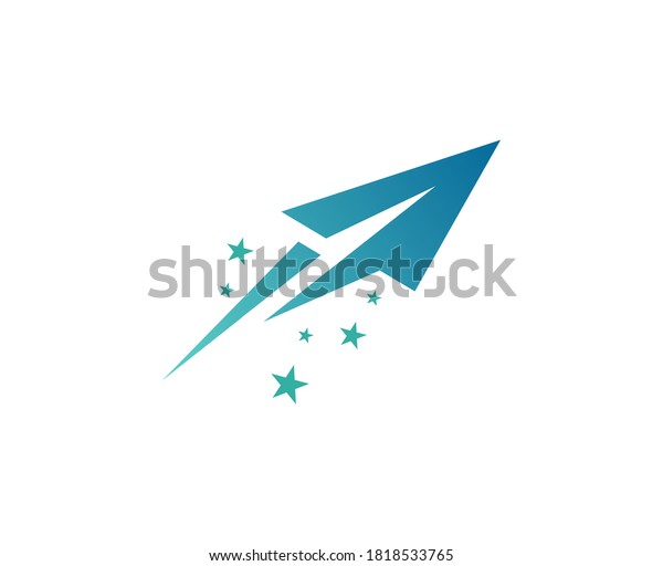 Paper Plane Stars Flight Vector Icon Stock Vector (Royalty Free ...