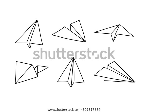 Paper Planes Doodle Style Isolated Vector Stock Vector (Royalty Free ...