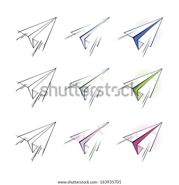 Paper Planes Set Stock Vector (Royalty Free) 163935701