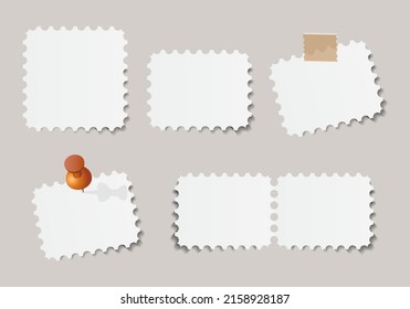 Paper Post Stamps On Transparent Background Stock Vector (Royalty Free ...