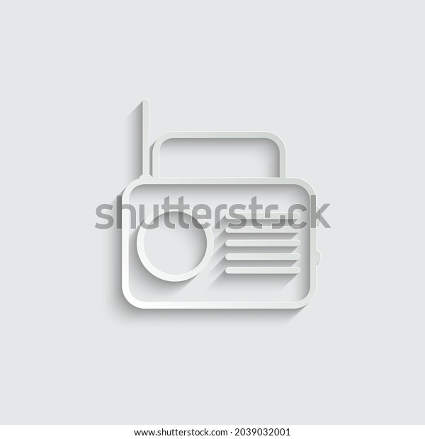 Paper Radio Icon Vector Retro Sign Stock Vector (Royalty Free ...