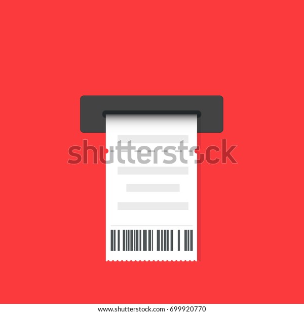 Paper Receipt Ticket Machine Slot Vector Stock Vector (Royalty Free ...