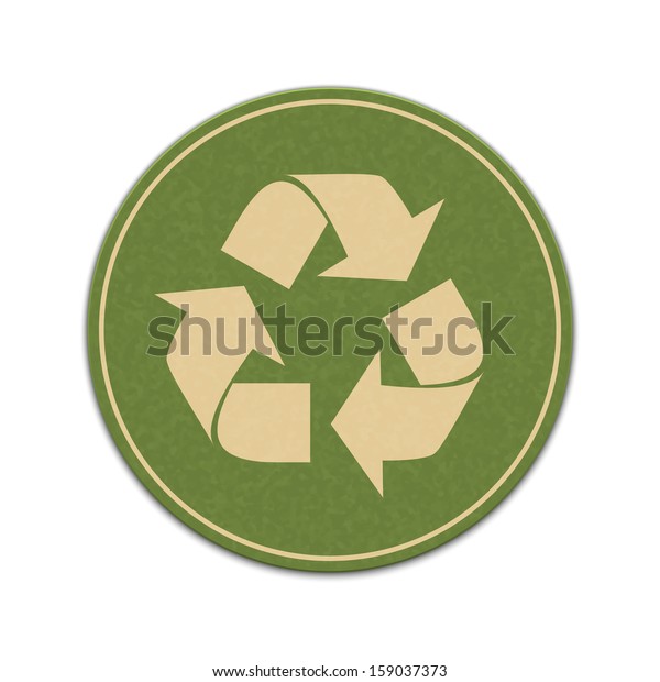 Paper Recycle Sticker Isolated On White Stock Vector (Royalty Free ...