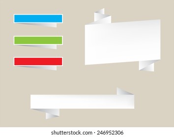 Paper Ribbon Banner Setvector Illustration Stock Vector (Royalty Free ...