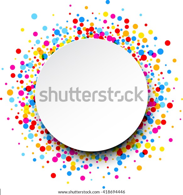 Paper Round White Background Color Drops Stock Vector (Royalty Free ...