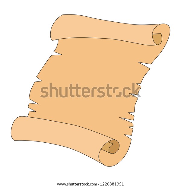 Paper Scroll Cartoon Outlined Illustration Thin Stock Vector (Royalty ...