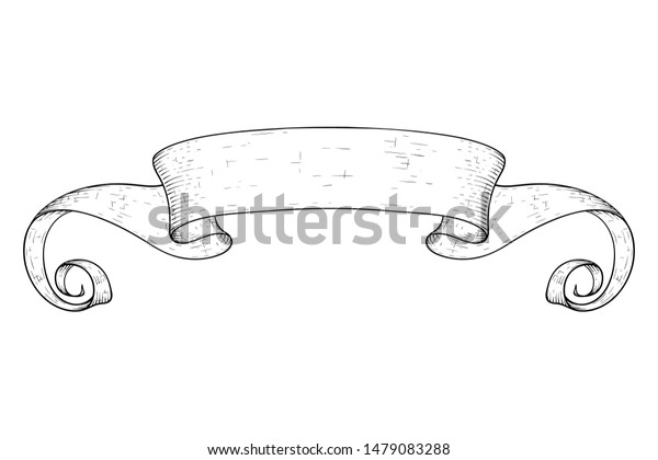 Paper Scroll Hand Drawn Sketch Vector Stock Vector (Royalty Free ...