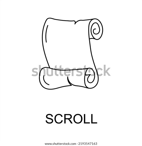 Paper Scroll Line Icon History Icon Stock Vector (Royalty Free ...