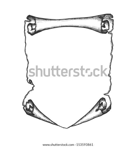Paper Scroll Sketch Style Handdrawn Vector Stock Vector (Royalty Free ...
