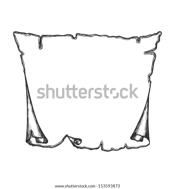 Paper Scroll Sketch Style Handdrawn Vector Stock Vector (Royalty Free ...