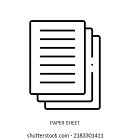 Paper Sheet Icon Linear Style Sign Stock Vector (Royalty Free ...