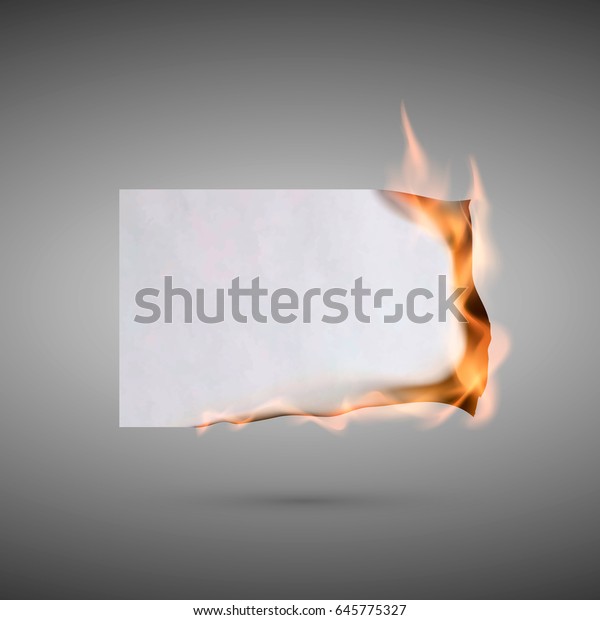 Paper Sheet On Fire Flaming Paper Stock Vector (Royalty Free) 645775327