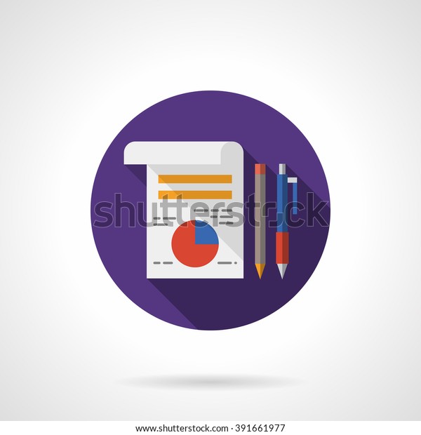 Paper Sheet Pie Diagram Pen Pencil Stock Vector (Royalty Free ...