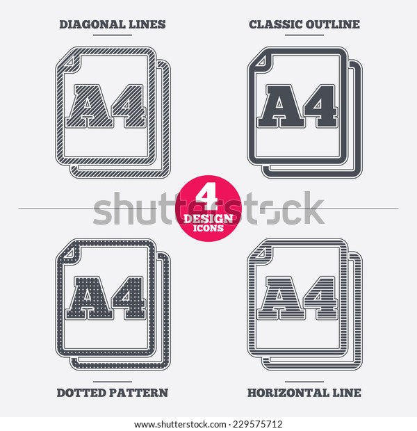 Paper Size A4 Standard Icon File Stock Vector (Royalty Free) 229575712