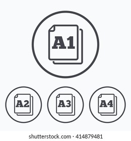 Paper Size Standard Icons Document Symbols Stock Illustration 442954879