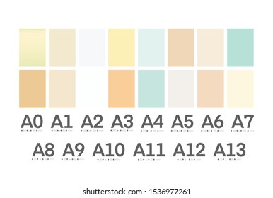 Paper Sizes Paper Sheet Formats A0 库存矢量图（免版税）1536977261 | Shutterstock