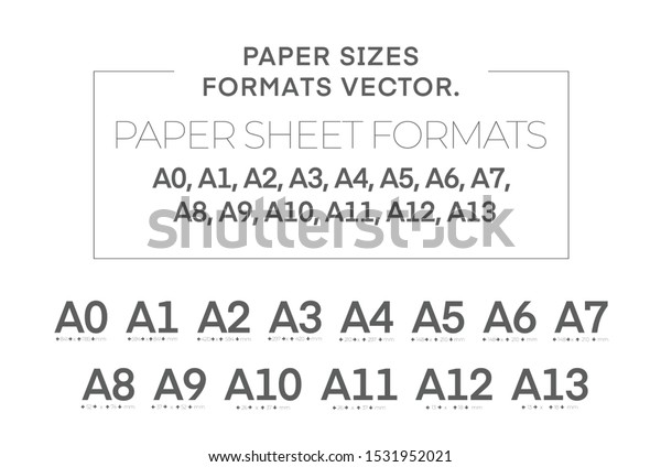 Paper Sizes Paper Sheet Formats A0: Vector có sẵn (miễn phí bản quyền ...