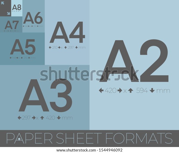Paper Sizespaper Sheet Paper Formats A2 Stock Vector (Royalty Free ...