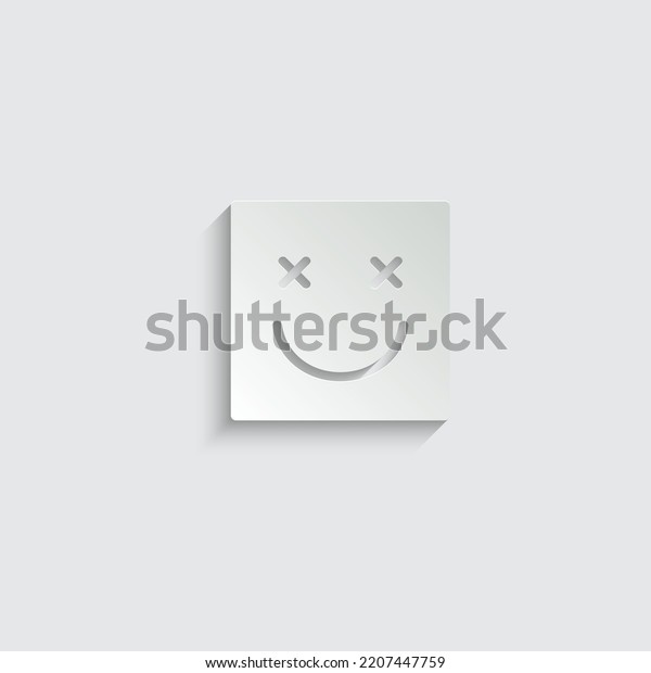 Paper Smile Icon Emoticon Vector Symbol Stock Vector (Royalty Free ...