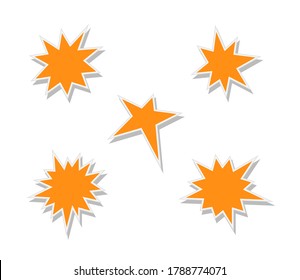 Yellow Bang Icon Set Gray Background Stock Vector (Royalty Free) 2053064246